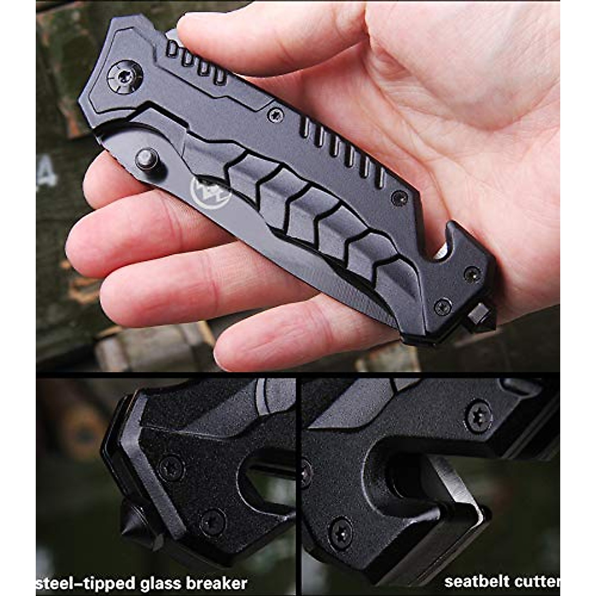 TANSOLE TAN SOLE Pocket Folding Knife with Pocket Clip for outdoor camping survival hunting (T-303)