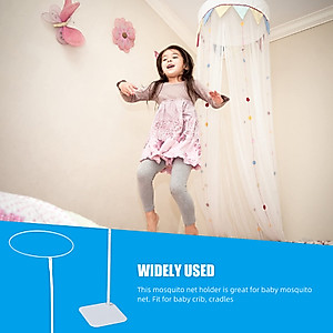 Kisangel Net Stand Adjustable Crib Canopy Holder Clip- on Net Holder Support Bracket Mounting Rack Accessories for Home Crib Cot Bed Easy Assembly Installation