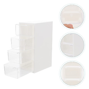 Cabilock Box Jewelry Storage Box Office Storage Cabinet Makeup Container Makeup Organizer Drawer Makeup Storage Case Cosmetic Organizer Drawer Desktop Storage Dog Plastic White Accessories