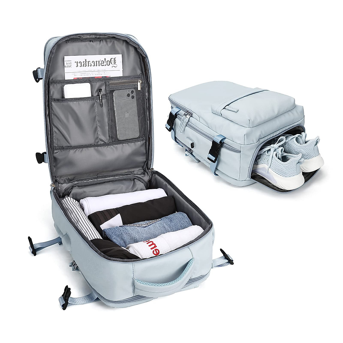 WONHOX Large Travel Backpack Carry on Flight Approved Airplanes Laptop Work Business Weekender Bag Personal item backpack Backpack for Women Men Mochila de Viaje