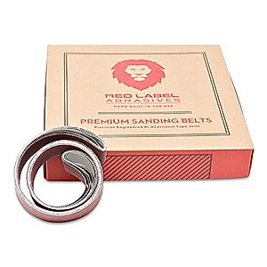 Red Label Abrasives 1 x 30 Inch Knife Sharpening Sanding Belts - 1000, 1200, 1500, 5000 Grits - 4 Pack Assortment