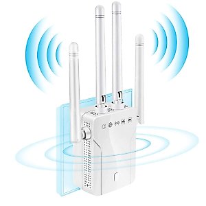 xiaoniubenben WiFi Extender Up to 1200Mbps Repeater,Covers 4000 Sq.ft and 35 Devices,4 Antennas 360° Full Coverage Dual Band 2.4G 5G Range Extender, Booster Extend of Internet Connection