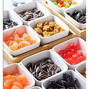 Lawei 12 Packs Ceramic Dip Bowls Set - 3 oz Condiments Server Dishes Mini Bowls Soy Sauce Dish for Sauce, Vinegar, Ketchup, BBQ and Party Dinner