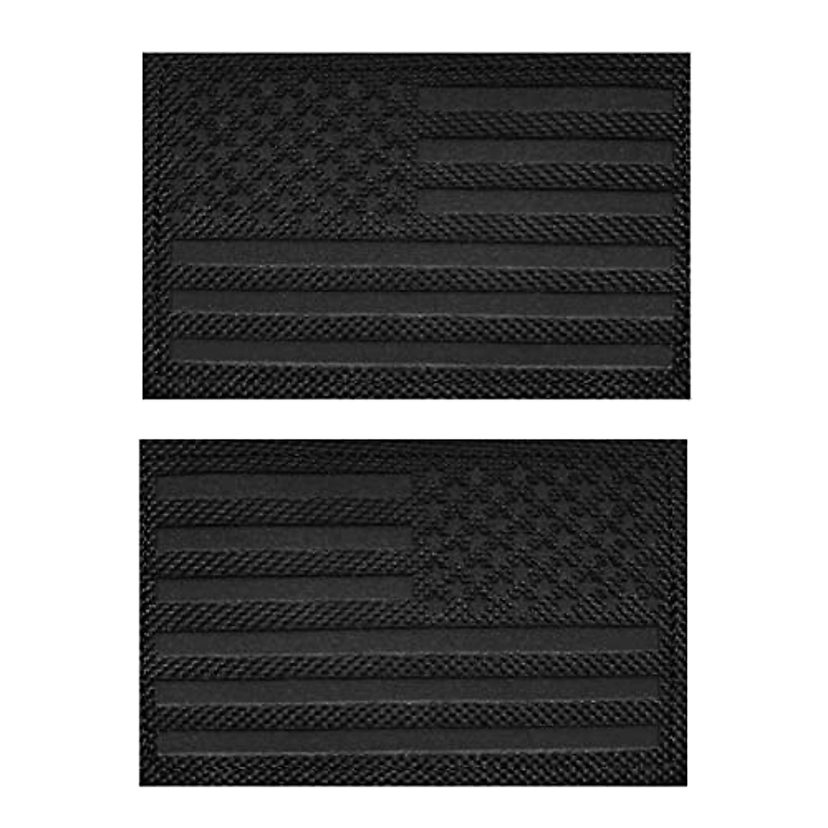 Antrix 2 Set IR Infrared All Black US USA American Flag Patch,Tactical Patch with Hook Fastener Reflective Die Cut Combat America Patch for Army Clothes,Tactical Backpack,Military Activity- 3.15x2"