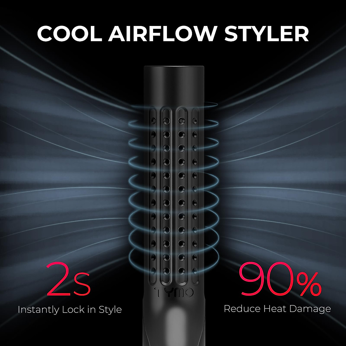 TYMO AIRFLOW Styler Curling Iron - Flat Iron Hair Straightener and Curler 2 in 1, Ionic Ceramic Hair Waver Curing Wand for Short Hair, Lightweight & Dual Voltage for Travel, Anti-Scald, 5 Temps