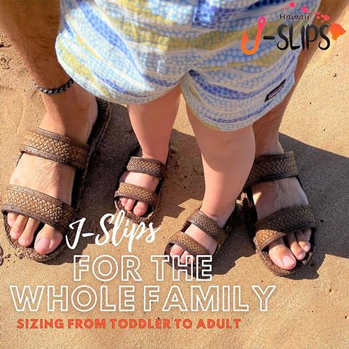 J-Slips Sandals for Women and Men - Comfortable Jesus Jandals for Beach, Summer, and Shower - Waterproof Hawaiian Slides in 12 Colors, Sandalias (Kona, W9)