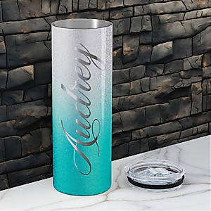 Personalized Skinny 20 oz with Lid Arctic Splash Customized Laser Engraved Cup Gift Stainless Steel Vacuum Insulated Mug