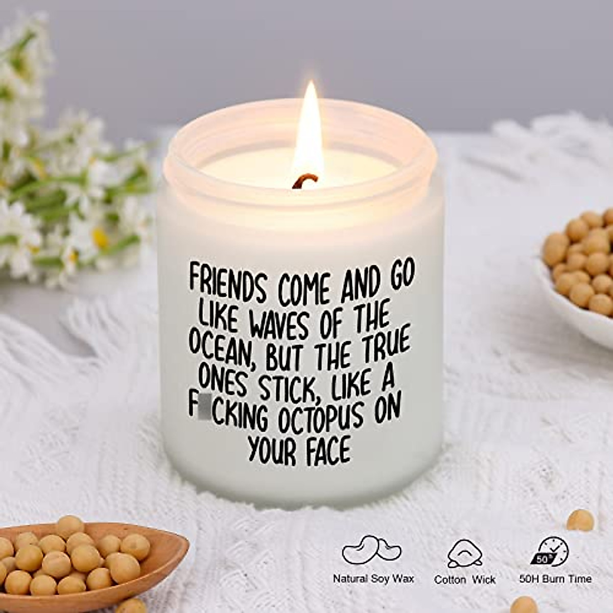 Dear Friend, Best Friends, Friendship Gifts for Women Friends, Coworker, Friends Gifts - Funny Birthday, Mothers Day Gifts for Good Friends, Long-Distance Friend - Friends Theme, Best Friend Candle