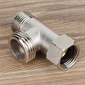 2pcs 3 Way Adapter Connector Standard Angle Tee Valve Toilet Diverter Valve Adapter Flushing Valve Bath Shower Arm Diverter For Angle Valve Hose, Bath Shower Arm, And Toilet Bidet Sprayer Faucet