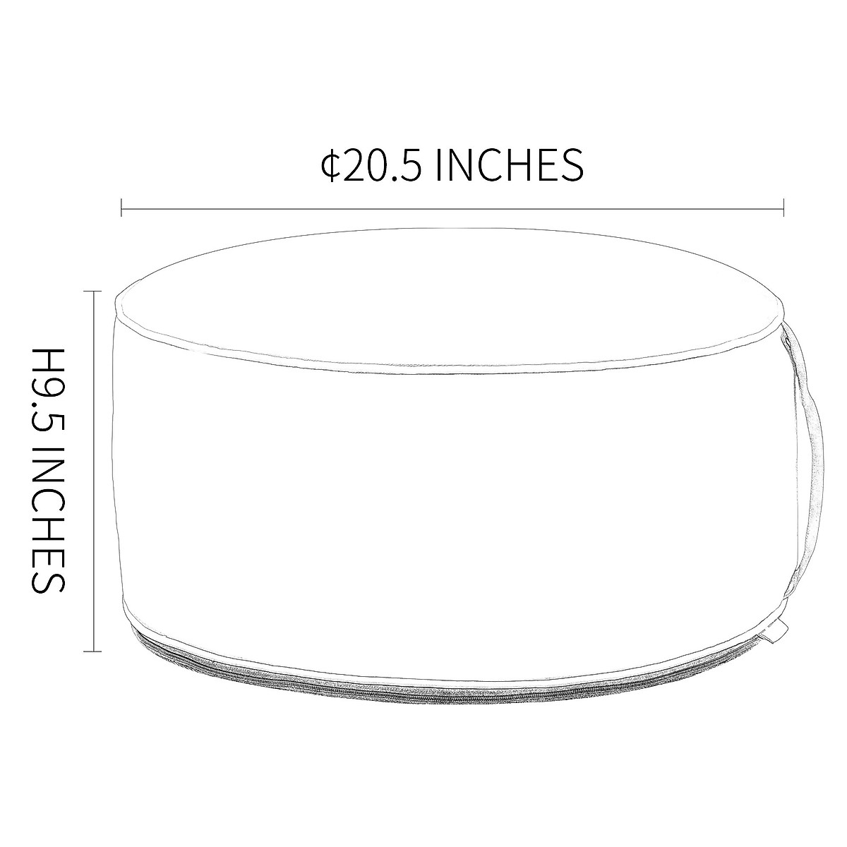 QILLOWAY Indoor/Outdoor Inflatable Stool,Round Ottoman,All Weather Foot Rest for Kids or Adults, Camping or Home (Navy Blue)