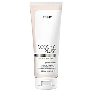 Coochy Plus Intimate Shaving Cream FRAGRANCE FREE For Pubic, Bikini Line, Armpit and more - Rash-Free, Prevents Razor Burns & Bumps, In-Grown Hairs, Itchiness 8oz Tube