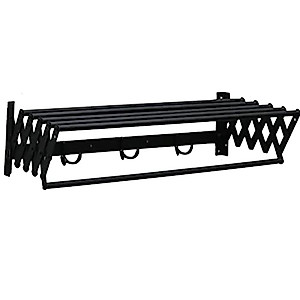 SEIFE Wall Mounted Towel Rack Drying Rack Retractable Airers Washing Line Indoor Folding Extendible Towel Shelf with Hooks Stainless Steel for Balcony Bathroom Terrace Bathroom Shelves