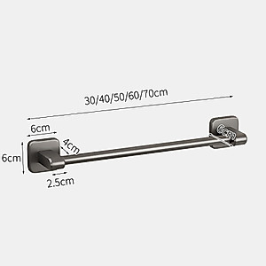 purzen Bathroom Towel Bar Wall-Mounted, Matte Space Aluminum No-Punch Suction Cup, Bathroom Single Bar Towel Rack,White,XL