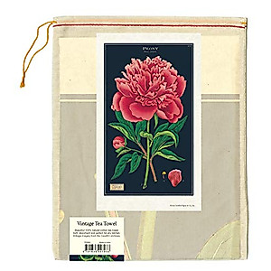 Cavallini Papers & Co Botanica Peony Tea Towel, Multi