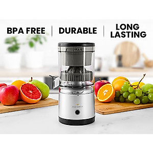 Zulay Kitchen Juice Vortex Lemon & Orange Juicer - Electric Citrus Squeezer & Presser - Rechargeable Juicer Machine - Wireless Portable Juicer - USB Charger & Cleaning Brush Included (Black/Silver)