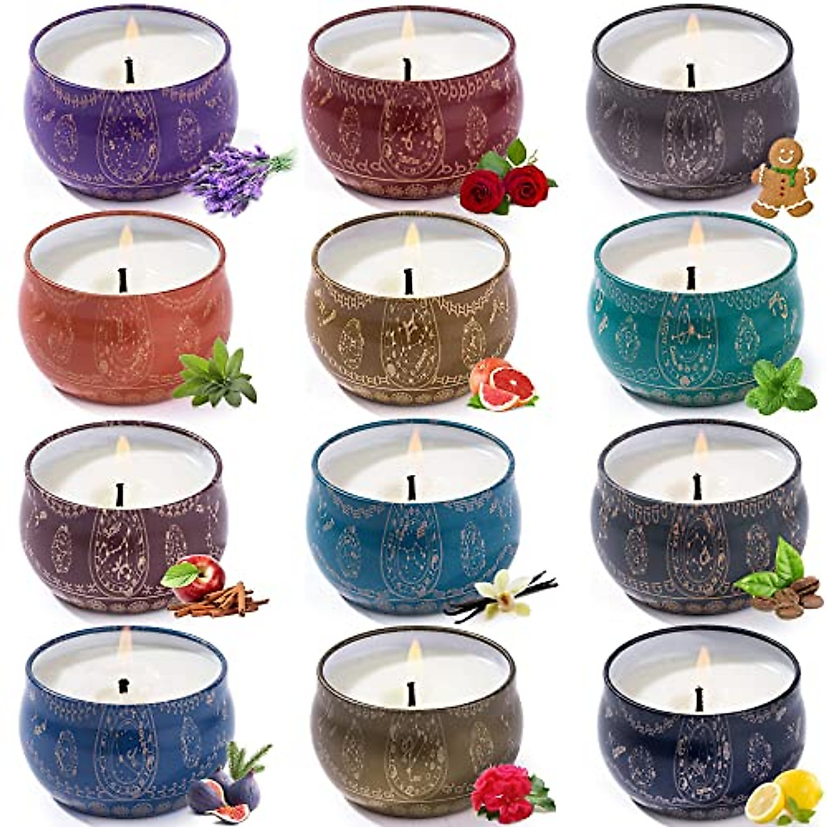 12 Pack Constellation Scented Candles, 30oz 240H Burning Long Lasting Bulk Candles Gifts for Women, Soy Candles for Home Scented, Unique Aromatherapy Set Ideal Gifts Housewarming for Friends