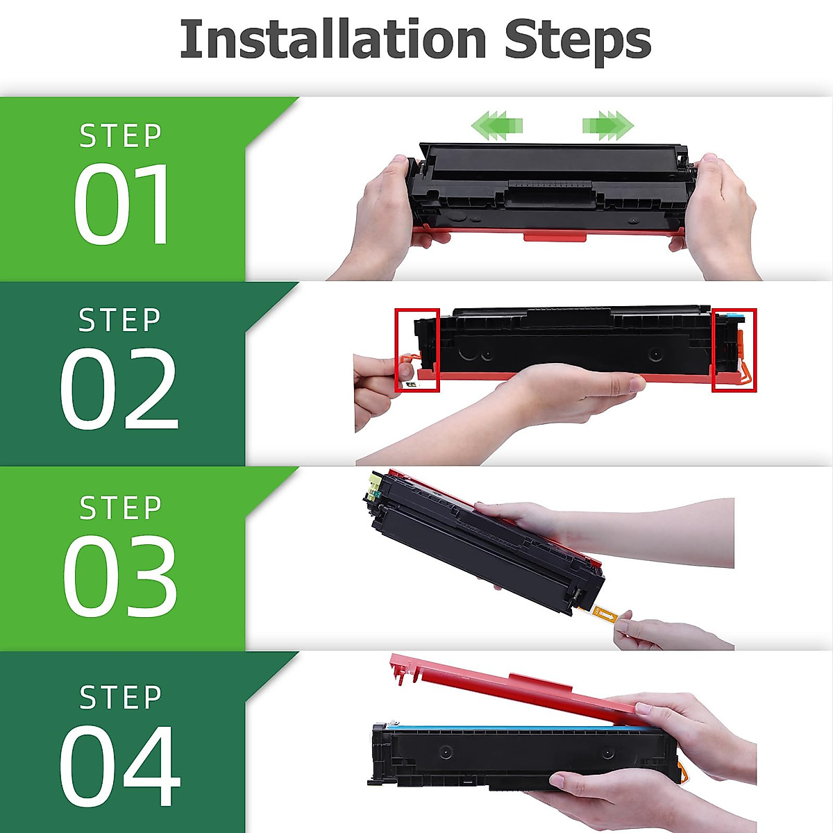 Aztech Compatible Toner Cartridge Replacement for Canon 055 055H Toner Cartridge for Canon Color ImageClass MF743Cdw MF741Cdw MF745Cdw LBP664Cdw MF743 Ink with Chip (Black Cyan Magenta Yellow, 4-Pack)