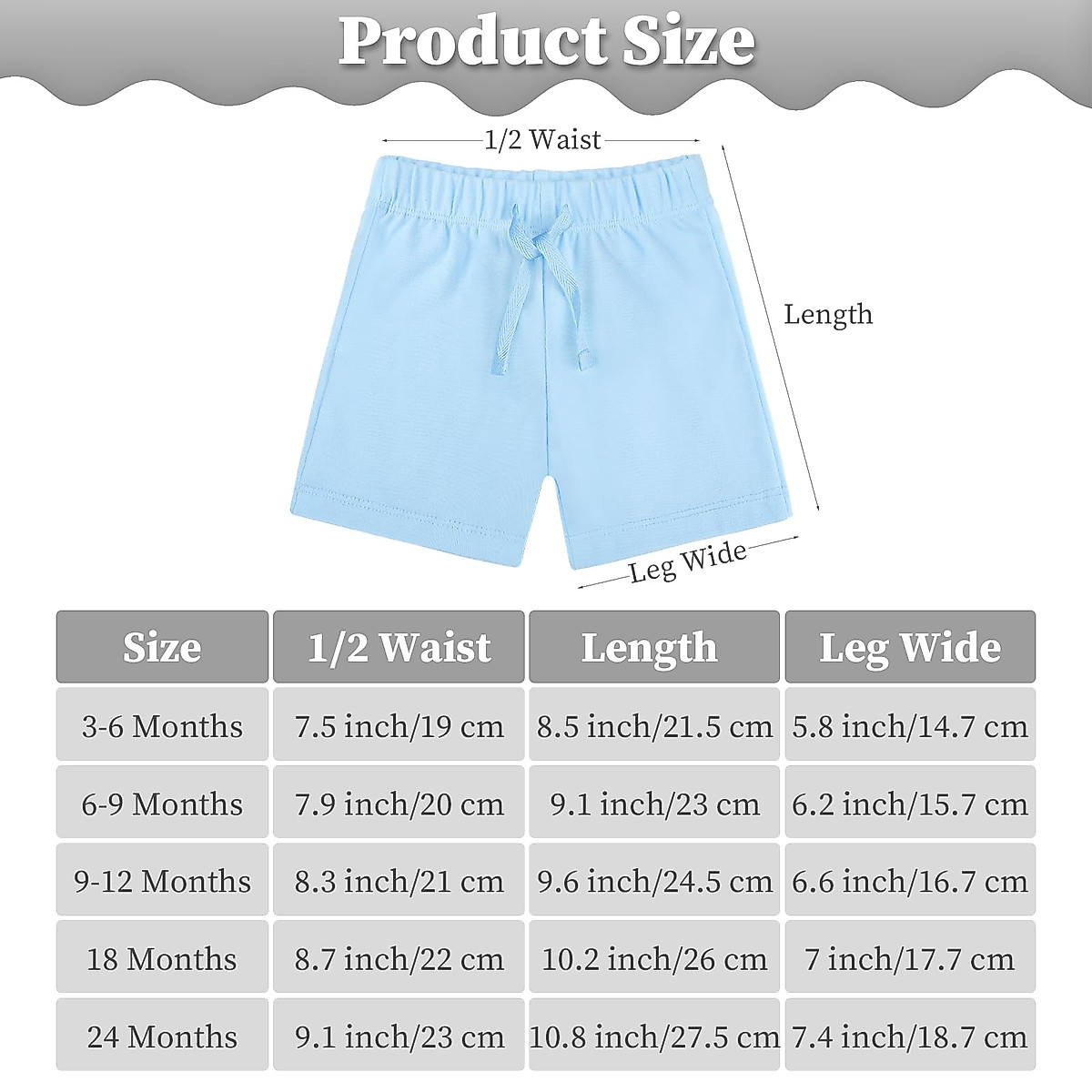 Resinta 4 Packs Unisex Toddlers and Babies' Cotton Pull-on Shorts Breathable Cotton Baby Boys' Shorts