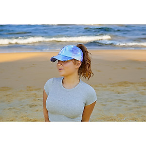 Funky Junque Criss Cross Hat Womens Baseball Cap Distressed Ponytail Messy Bun Trucker Ponycap (1 Tie Dye - Purple Mix)