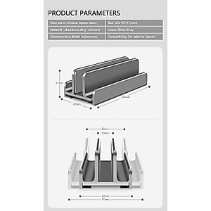 Desk York Adjustable Vertical Laptop Stand Computer Docking Station–Desktop Organizer –Office and Desk Accessories for Men and Women–Vertical PC Holder–Fits All MacBook/Air/HP/Dell/Samsung/Lenovo