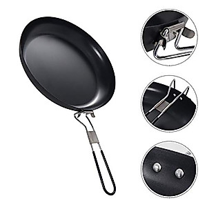 SEWACC 9 Frying Pan Saute Pan Camping Frypan Stove Grill Pan Cast Iron Grill Plate Cast Iron Griddle Pan Nonstick Bakeware Metal Cooking Utensils Iron Skillet Kettle Induction Cooker