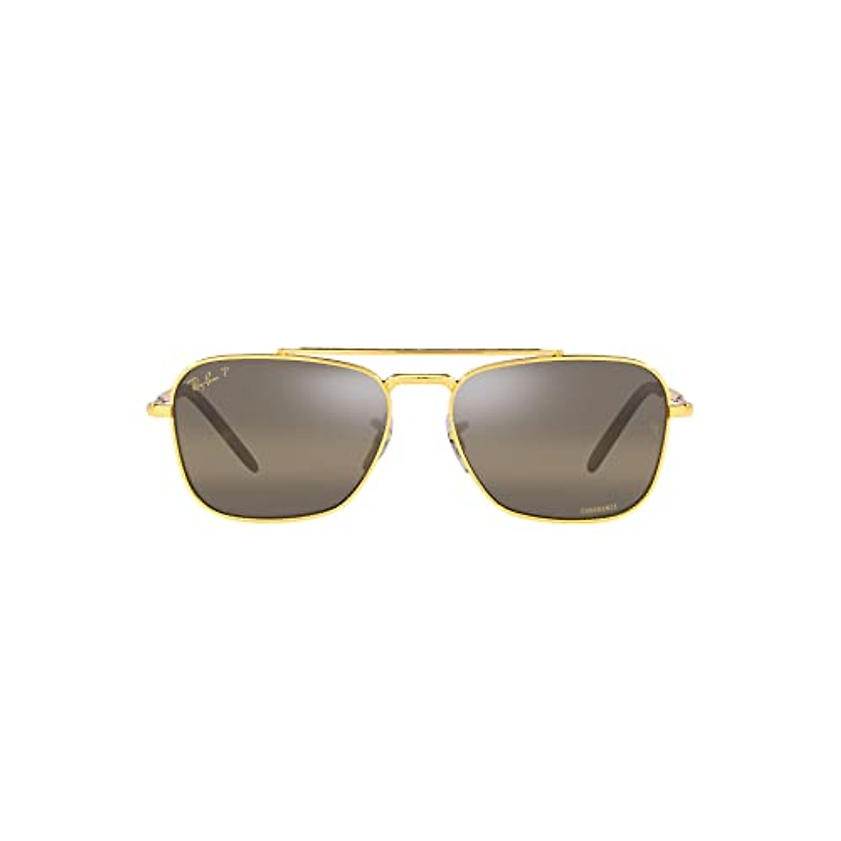 Ray-Ban RB3636 New Caravan Square Sunglasses, Legend Gold/Polarized Clear Gradient Dark Brown, 55 mm