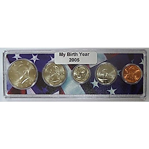 2005-5 Coin Birth Year Set in American Flag Holder Uncirculated