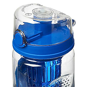 Hydracy Fruit Infuser Water Bottle - 32 oz Sports Bottle - Time Marker & Full Length Infusion Rod + 27 Fruit Infused Water Recipes eBook Gift - Azure Blue