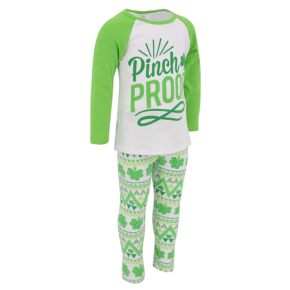 Unique Baby Girls St Patrick's Day Pinch Proof Legging Set (7/XXL, Green)