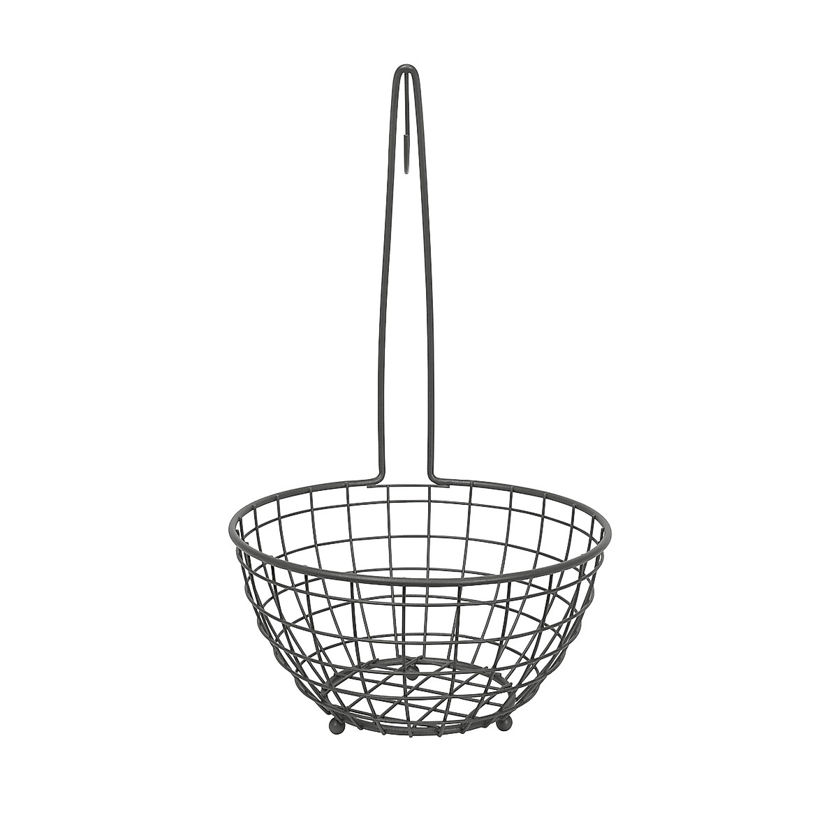 Spectrum Diversified Grid Small Tree & Basket Hanger & Fruit Basket, Produce Saver Banana Holder & Open Wire Fruit Bowl for Kitchen Counter & Dining Table, Industrial Gray