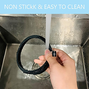 YOLCAR Black Silicone Egg Ring, 4 Pack Egg Ring Molds for Fried Egg, Non-stick Egg Cooker Ring