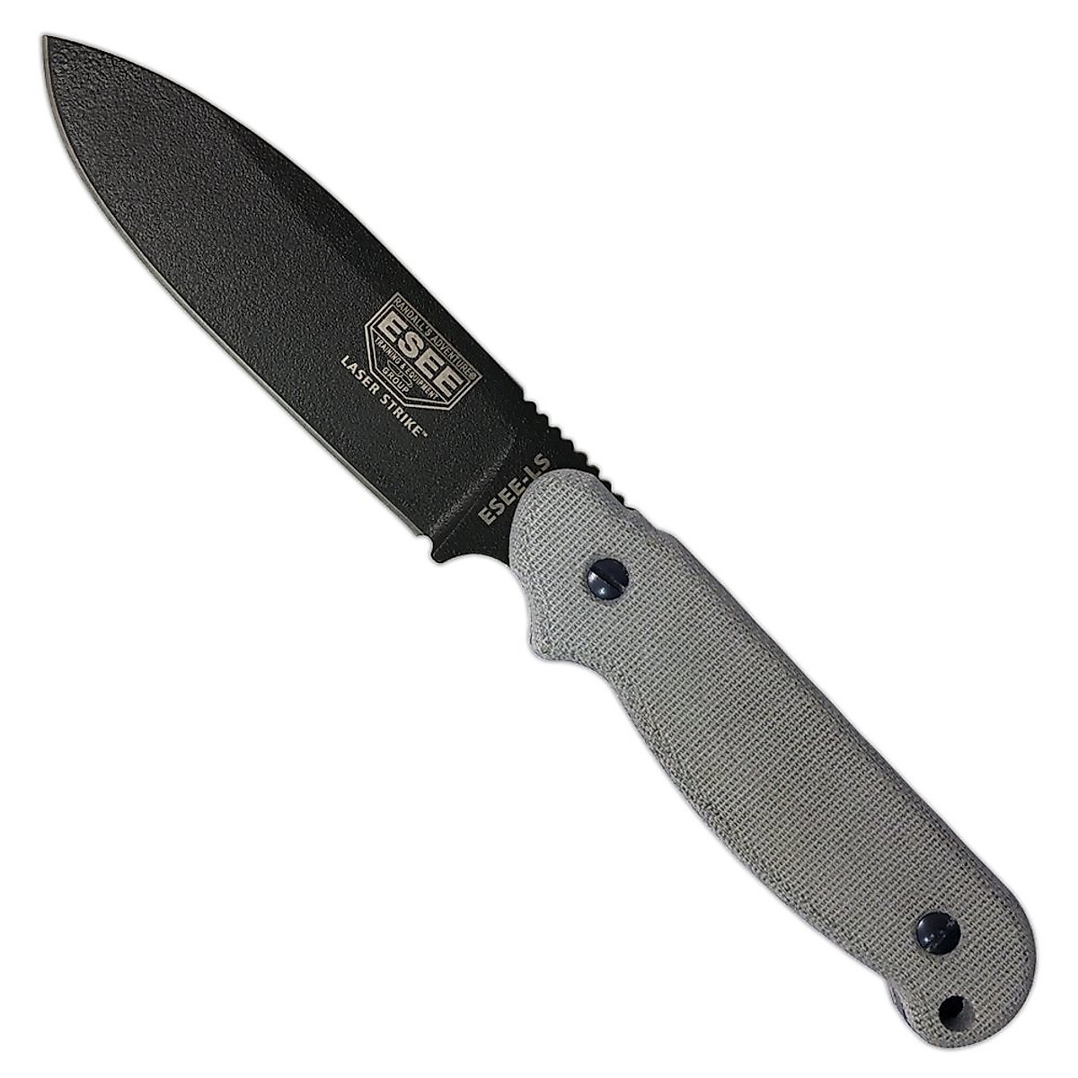 ESEE LS-P-E Laser Strike Black, Micarta Handle, Black Kydex Sheath