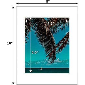 A PLUS MAX 8x10 White Picture Mat board with Core Bevel Cut Frame Mattes for 5x7 Pictures - Pack of 10