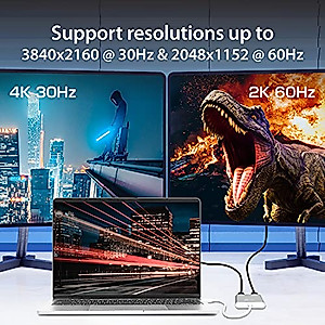 j5create USB to HDMI Adapter - Dual HDMI USB 3.0 Multi-Monitor Cable | 4K + 1080p | Compatible with Windows and macOS (JUA365)
