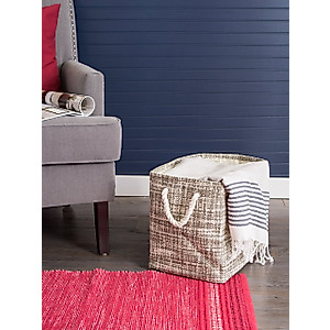 DII Woven Paper Storage Bin, Tweed, Stone, Medium