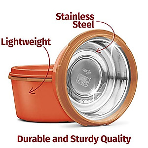 MILTON Bento lunch Box For School And Work - Stainless Steel Leak Proof Bento Box for Kids And Adults - Microwave Safe Meal Prep Container Set of 3 - Red