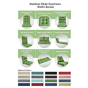 BOSSIMA Patio Furniture Cushions Comfort Deep Seat Glider Loveseat Cushion Indoor Outdoor Seating Cushions Deep Green