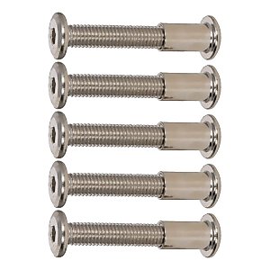 Yinpecly 5Pcs Screw Post Fit for 3/8"(10mm) Hole Dia, Male M8x50mm Belt Buckle Binding Bolts Leather Fastener Carbon Steel, Hex Socket Screws Head