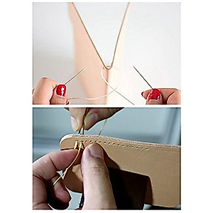 Fezep Upholstery Repair Kit, Upholstery Thread 3 Rolls Black （150 Yard) and 3 Rolls Beige (150 Yard) Includes a Heavy Duty Assorted Hand Sewing Needles kit