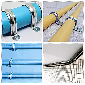 uxcell 3.94-inch Rigid Pipe Strap, 2 Holes Tube Straps 201 Stainless Steel Tension Tube Clip Clamp 4pcs