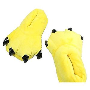 MizHome Unisex Soft Paw Claw Home Slippers Animal Costume Shoes Yellow L
