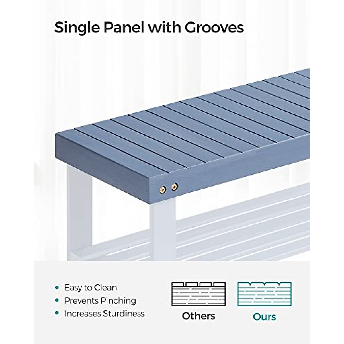 SONGMICS Shoe Rack Bench, 3-Tier Bamboo Shoe Storage Organizer, Entryway Bench, Holds Up to 286 lb, for Entryway Bathroom Bedroom, Gray ULBS04GY