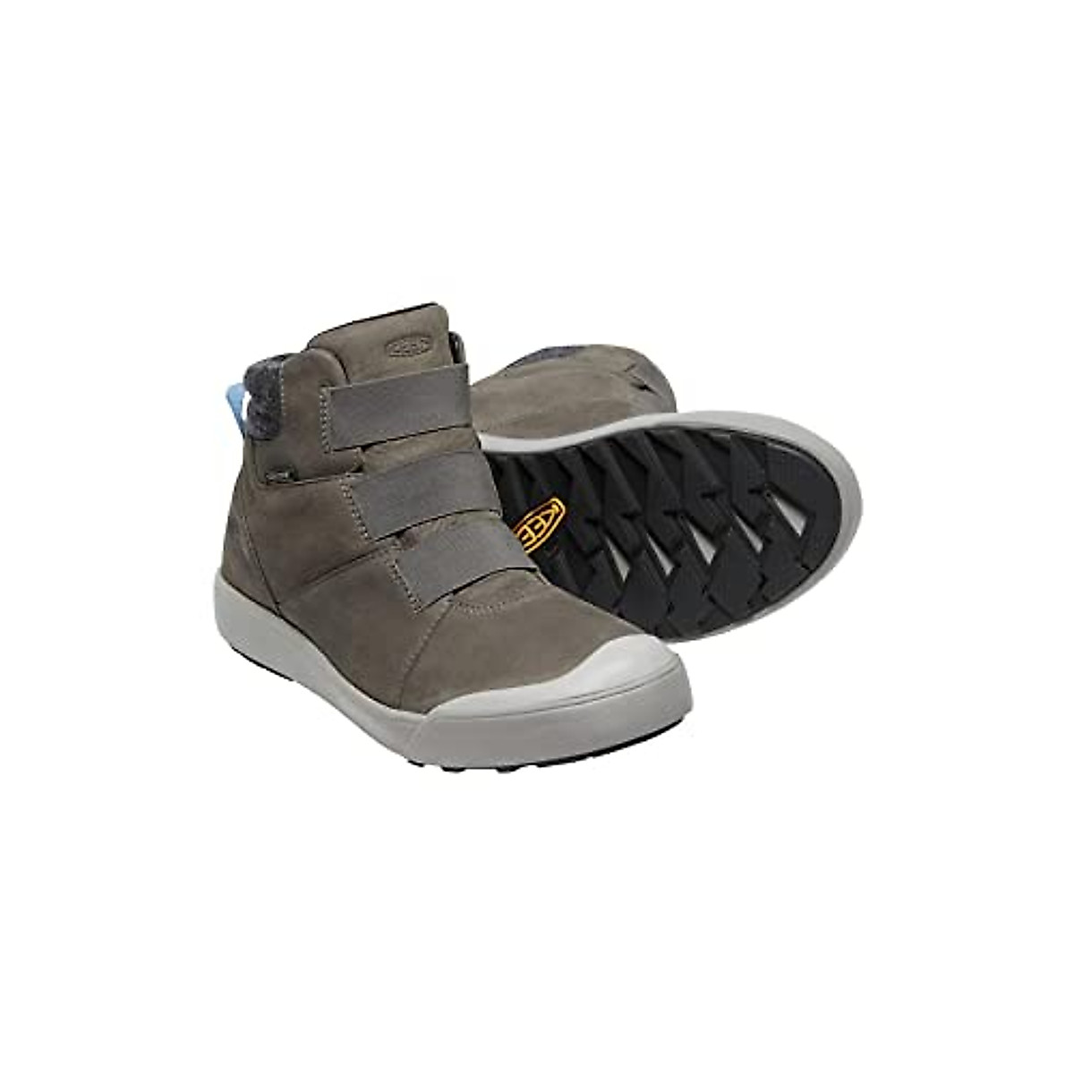 KEEN Women's Elle Winter Mid Height Insulated Waterproof Pull On Ankle Boots, Steel Grey/Blue Shadow, 10