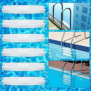 Wettarn 18 Inches Pool Ladder Steps Universal Swimming Pool Ladder Pedal Set Molded Plastic Swimming Pool Ladder Rung Step with Stainless Steel Bolts Fit for Inground and Above Ground Pools(6 Set)