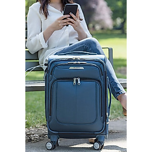Samsonite Solyte DLX Softside Expandable Luggage with Spinner Wheels, Mediterranean Blue, Carry-On 20-Inch
