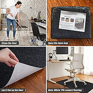 Sycoodeal Office Chair Mat,Computer Gaming Desk Chair Mat,Carpet for Hard Wood & Tile Floor,Large Anti-Slip Floor Protector Rug,Anti-Slip Home Chair Mat,Easy to Clean,48" X 36" Black