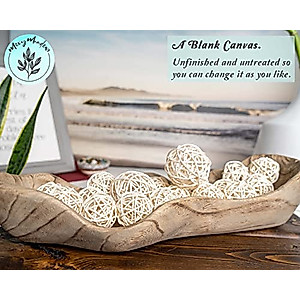 Moxy Meadows Wooden Dough Bowl - 16" long Wooden Decorative Bowl, great as a Centerpiece Bowl, Fruit Bowl, Bread Bowl or Farmhouse Décor. Add style to your home with our wooden dough bowls for décor.