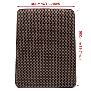 HTTMT- (15.7x12 inch) Pet Supplies Cats Litter & Housebreaking 30X40 Brown Cat litter Mat Double Layer Pad Trapper Folding Pad EVA Foam Rubber