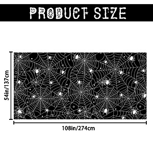 YUJUN 3 Pack Halloween Spider Table Cover, Waterproof Plastic Spider Web Tablecloth Star Explosion Table Cover for Halloween Party Decorations Indoor Outdoor Home Dinner Party(54 * 108''Inch)