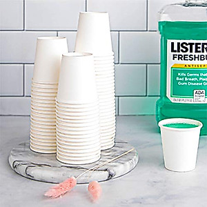 [100 PACK COFFEE CUPS] 3 ounce Disposable Paper Hot Cups - Coffee Cup, Bathroom, Espresso, Mouthwash Cups